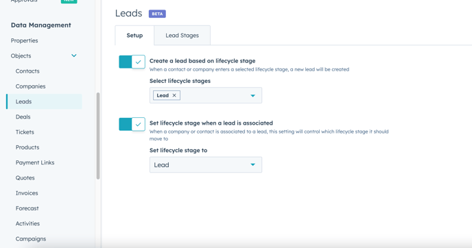How do I create and manage Leads in HubSpot